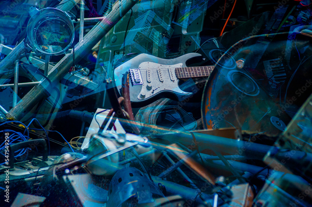 broken musical equipment. broken after the concert musical and stage ...