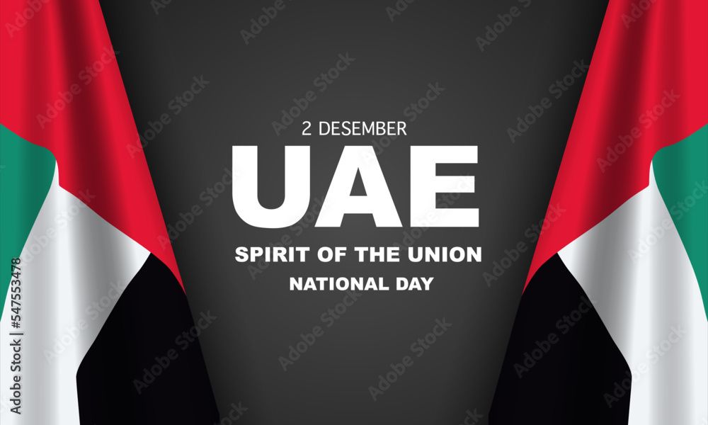 United Arab Emirates happy national day greeting card, banner with ...
