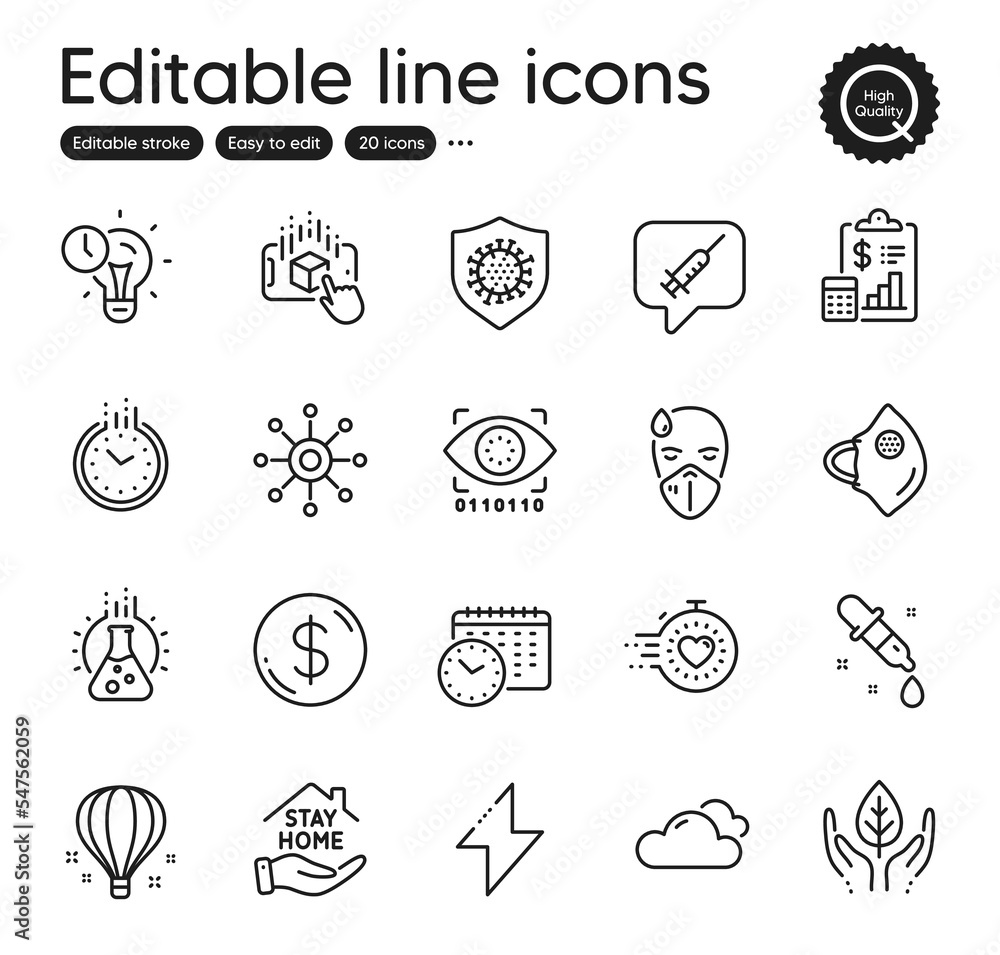 Set of Science outline icons. Contains icons as Chemistry pipette ...