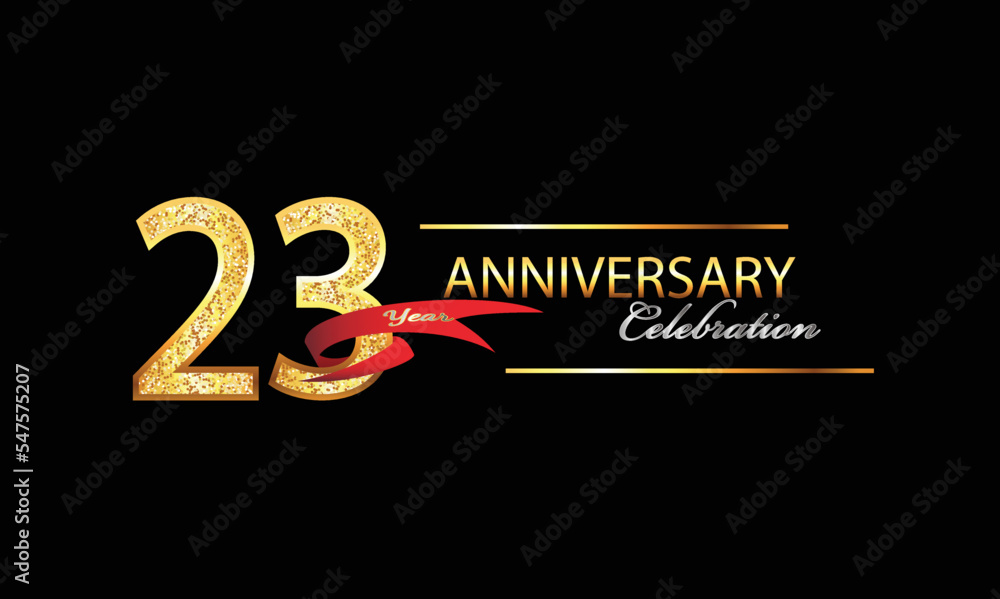 23 Year Anniversary celebration Vector Design. 23rd Anniversary ...