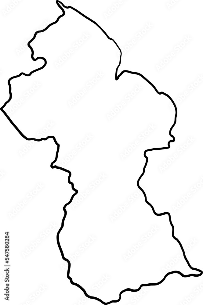 doodle freehand drawing of guyana map. Stock-Illustration | Adobe Stock