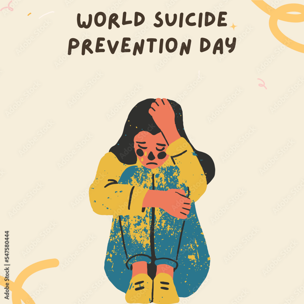 World Suicide Prevention Day concept with awareness ribbon. Design for ...