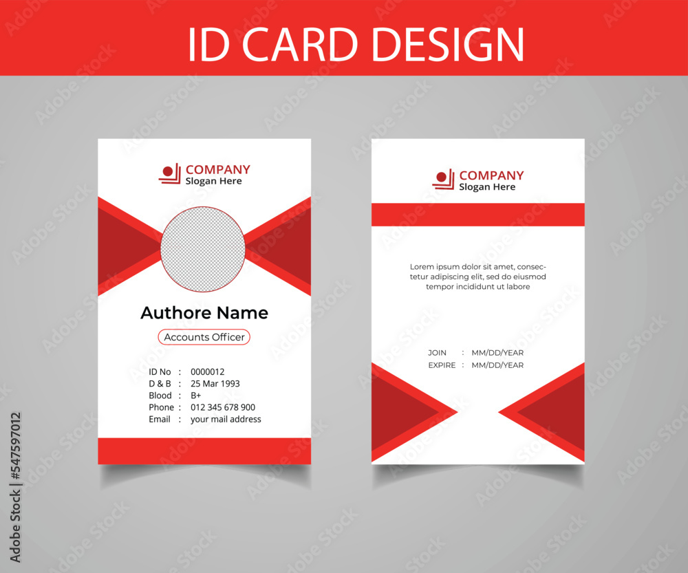 Corporate Id Card Design, student id card, employee card, office staff ...