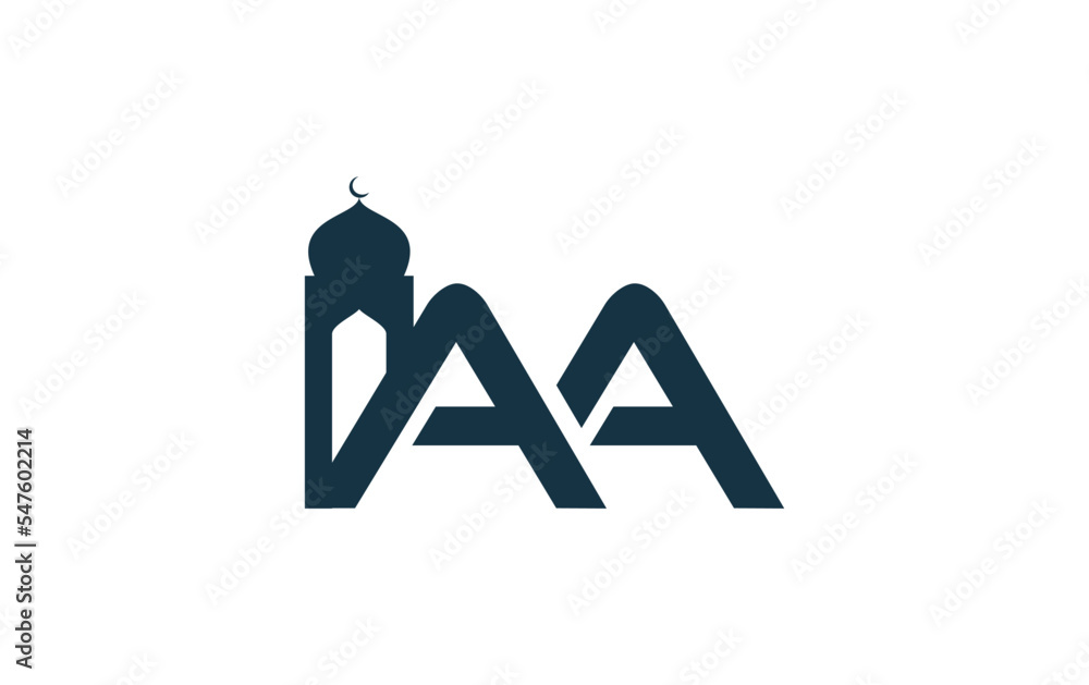 Islamic mosque logo and minar icon and symbol design vector with ...