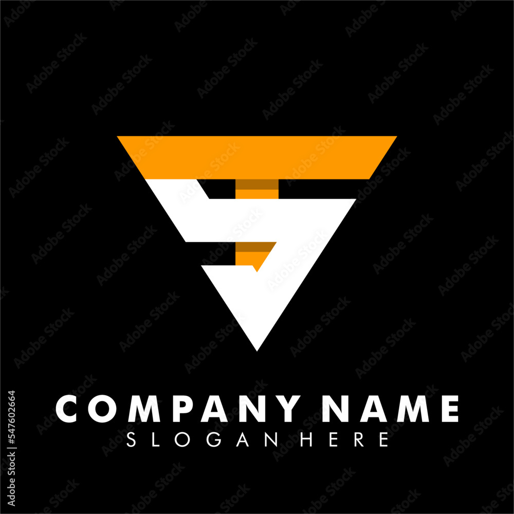 letter ST logo. ST Letter Design Vector with black background Stock ...