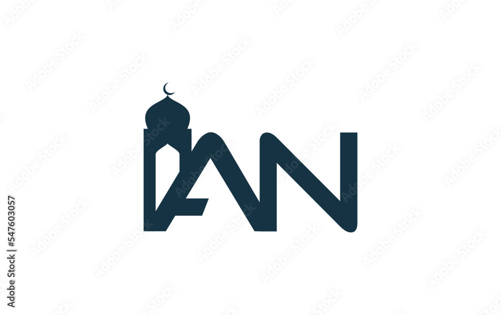 Islamic mosque logo and minar icon and symbol design vector with ...