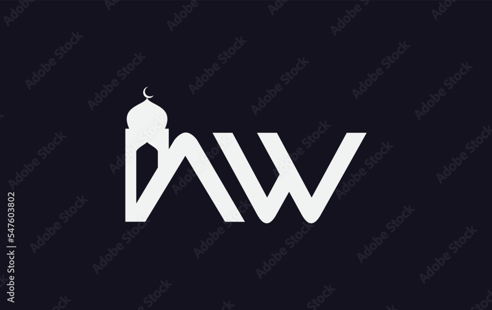 Islamic mosque logo and minar icon and symbol design vector with ...