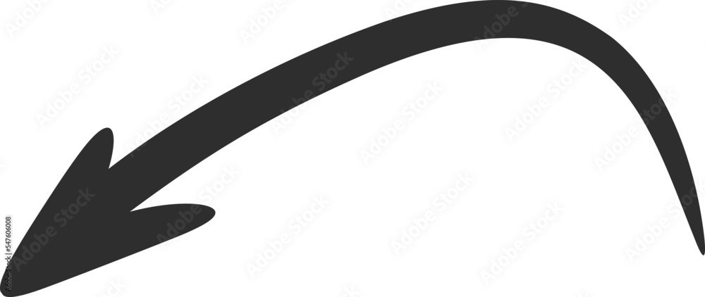 Vektorová grafika „Sketchy drawing arrow vector illustration. White ...