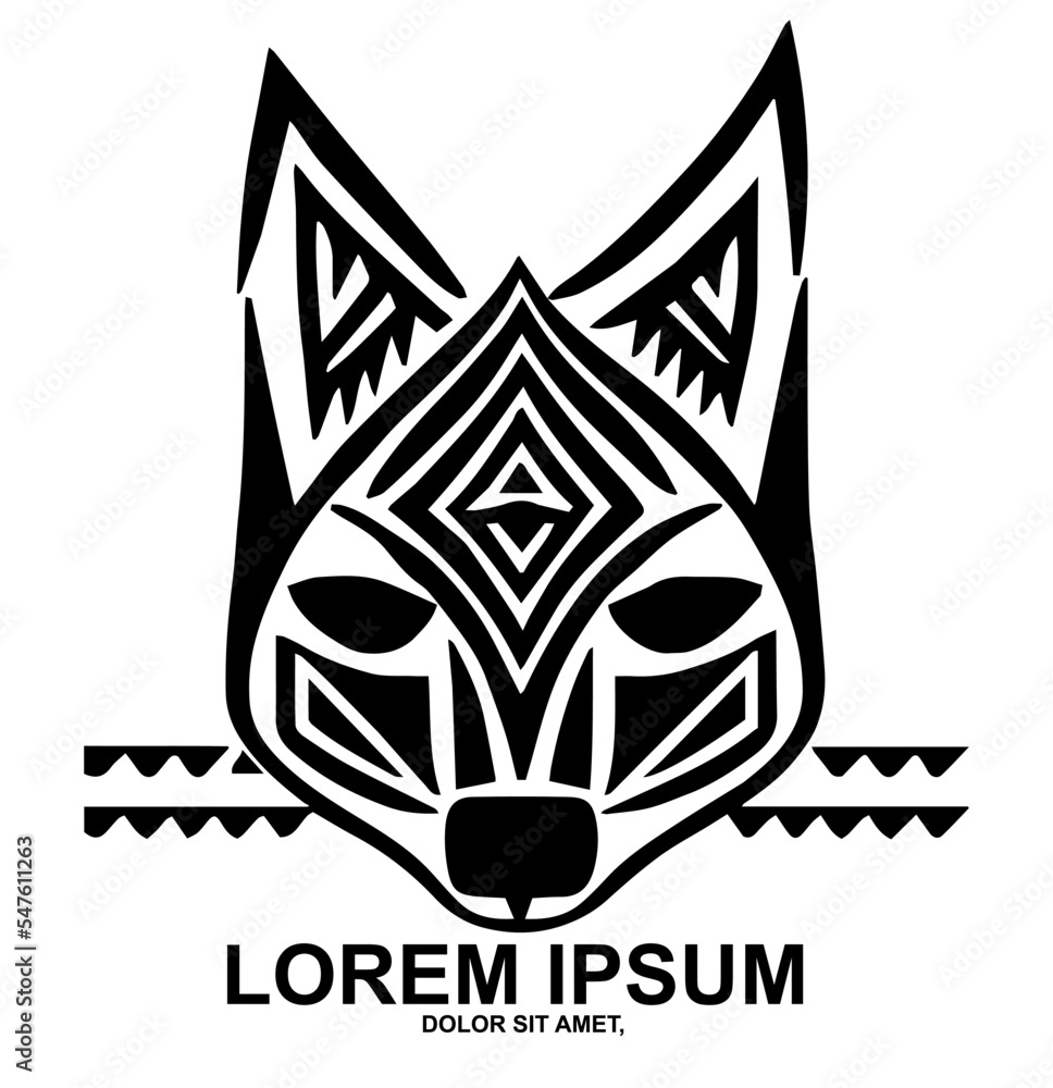 tattoo design tribal wolf fox tribal tattoo Polynesian Maori Mayan Inca ...