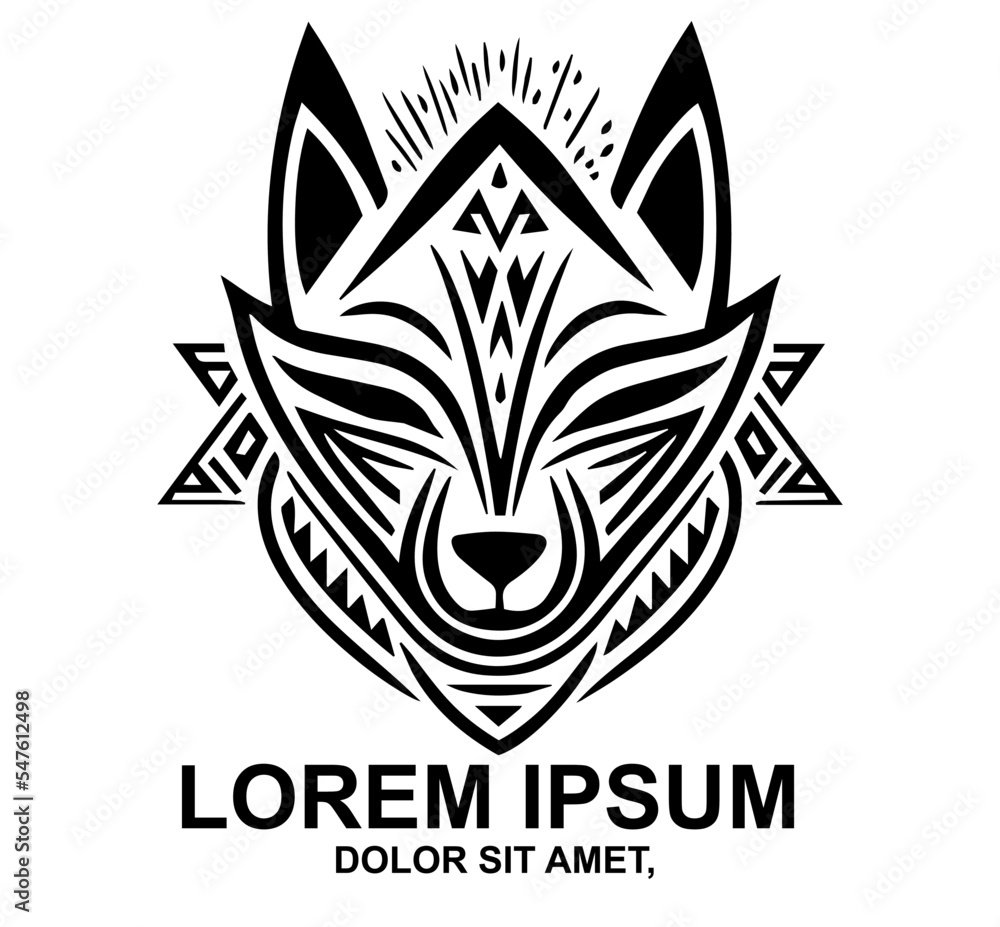 tattoo design tribal wolf fox tribal tattoo Polynesian Maori Mayan Inca ...