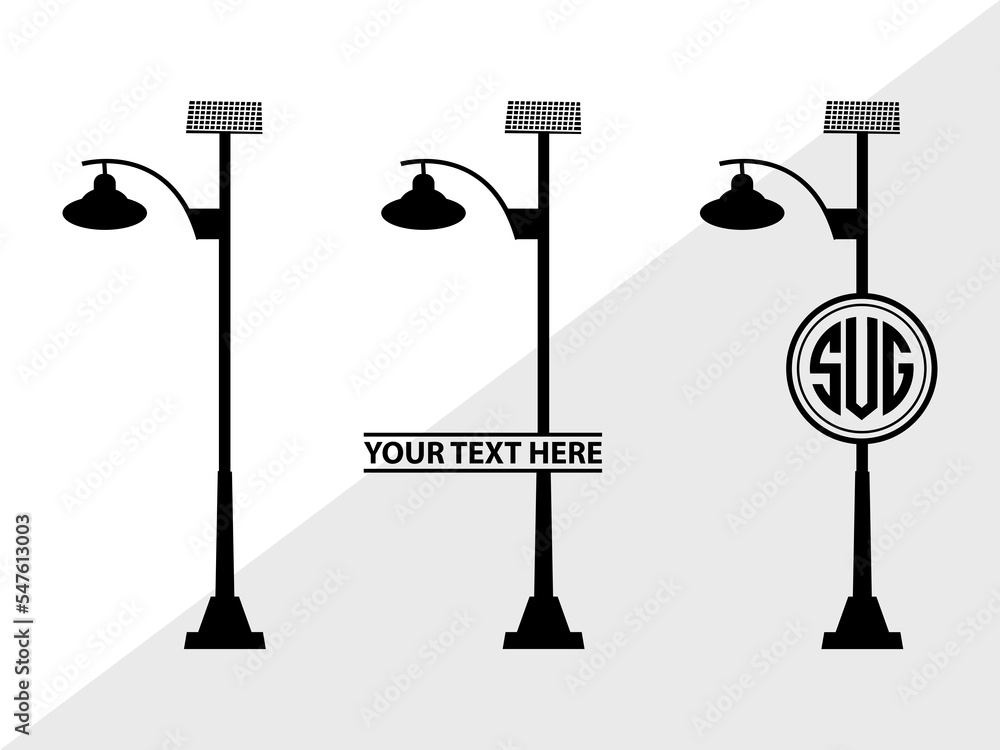 Street Lights Monogram, Street Lights Silhouette, Street Lights SVG Cut ...