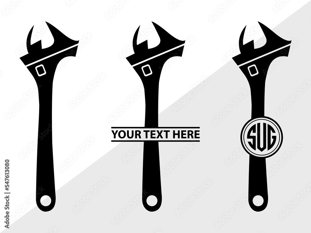 Tools monogram, Tools Silhouette, Tools SVG Cut Files, Wrench SVG, Tool ...