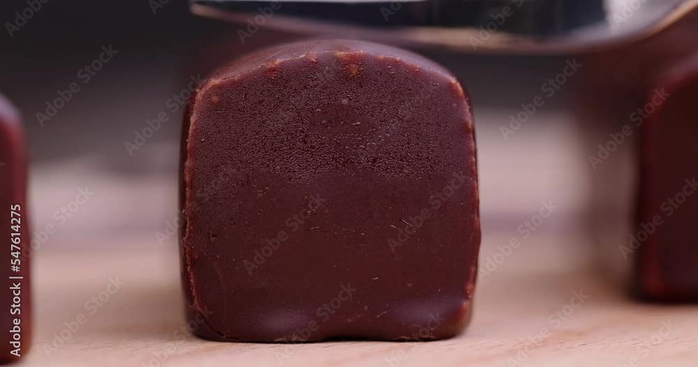 Divide with a fork sweet curd cheese from milk with milk chocolate ...