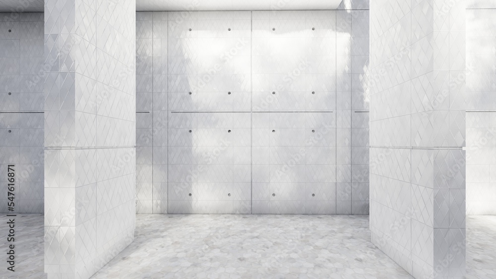 white wall background for showing product. 3D rendering. simple ...