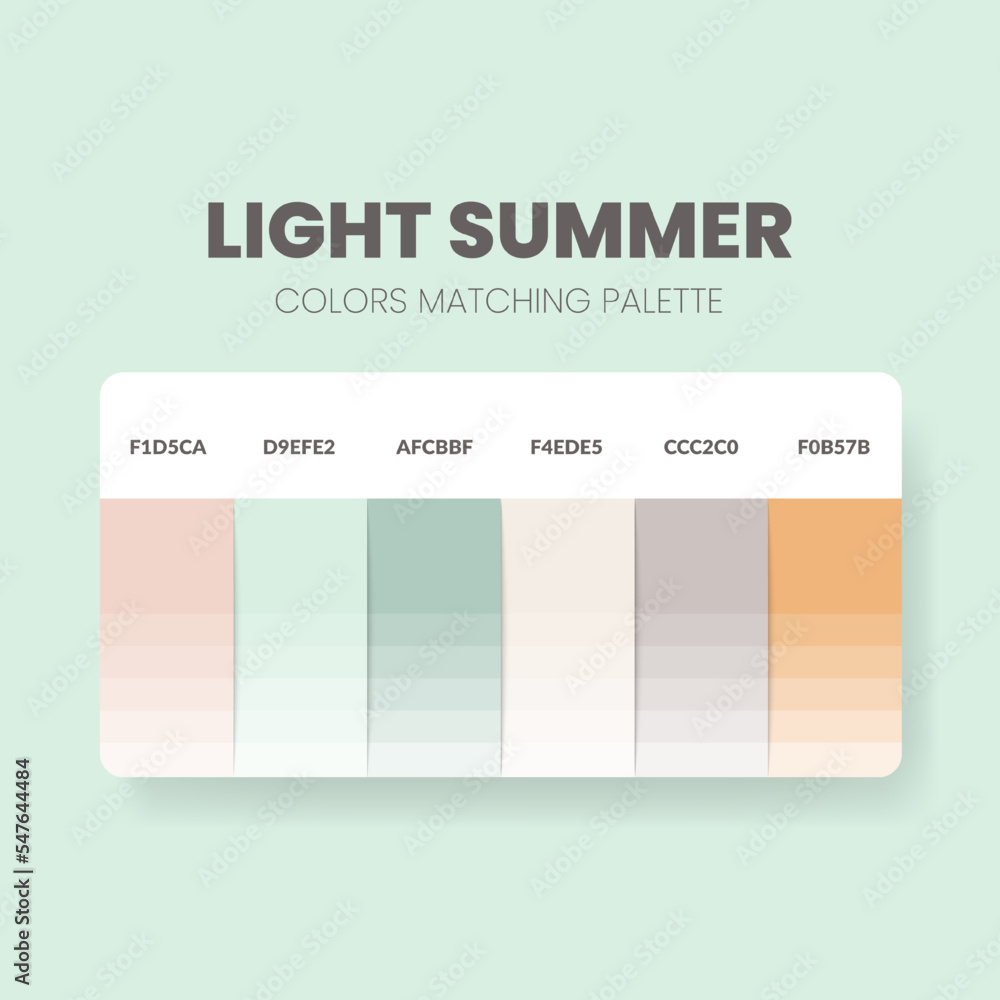 Color palette in a Summer colour themed collections. Color scheme or ...