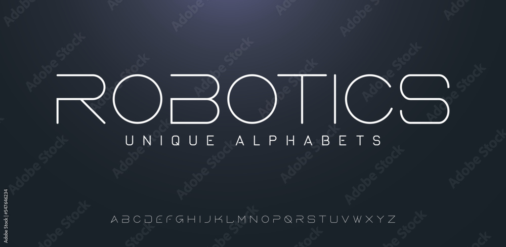 Elegant, minimal font. Alphabet letter fonts for tech. Typography ...