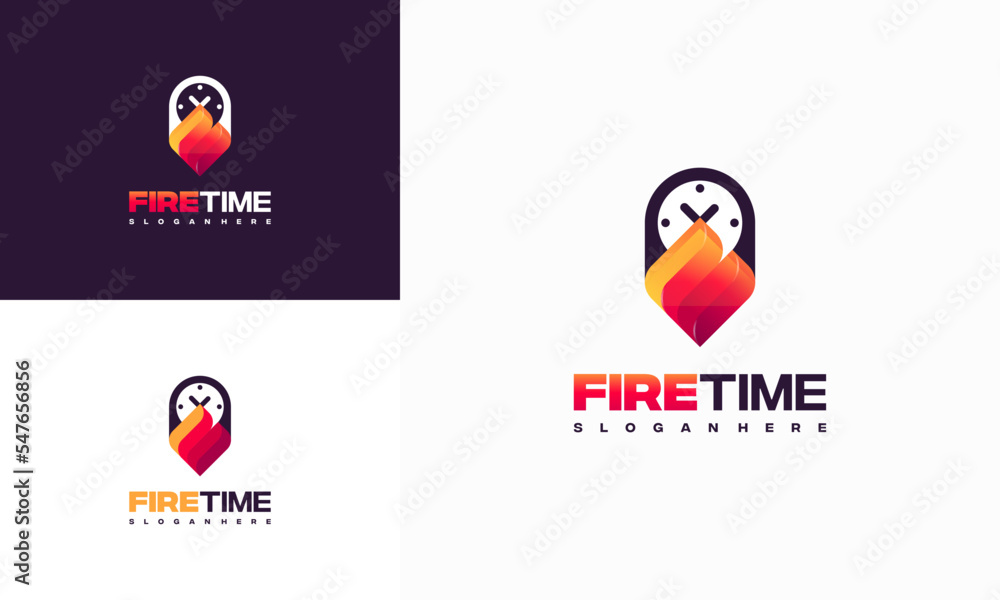 Fire Watch Logo designs concept vector, Stopwatch with fire symbol logo ...
