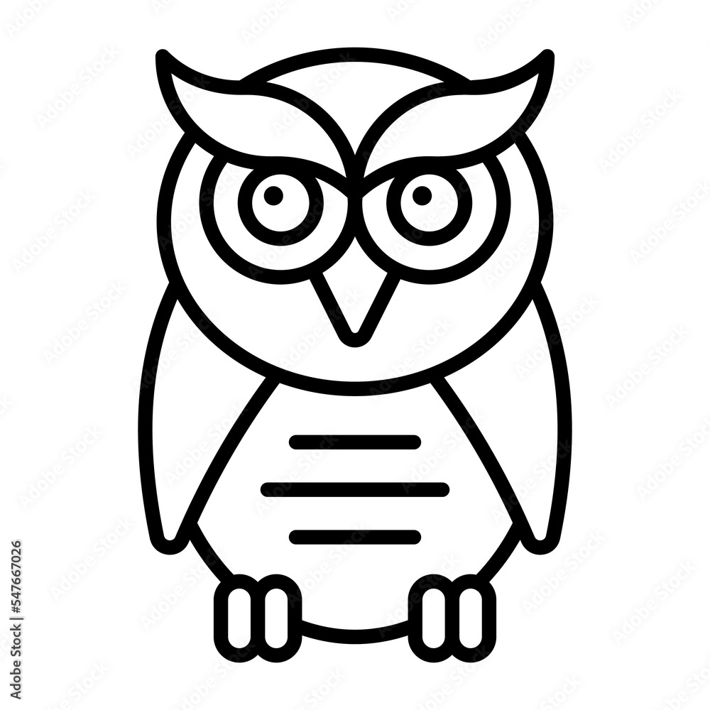 Owl, animal, cute owl icon in modern style for website mobile logo app ...