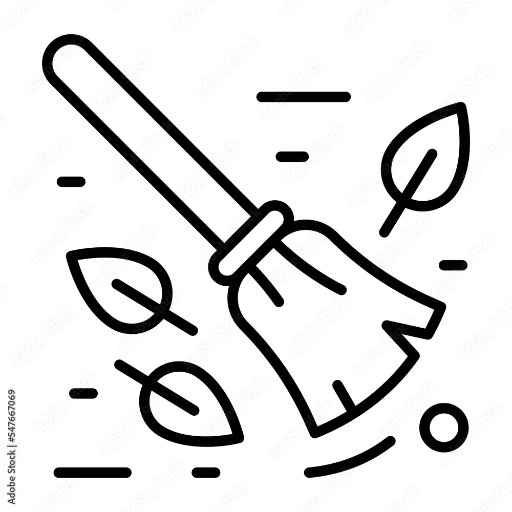 Broomstick, Broom, cleaning icon in modern style for website mobile ...