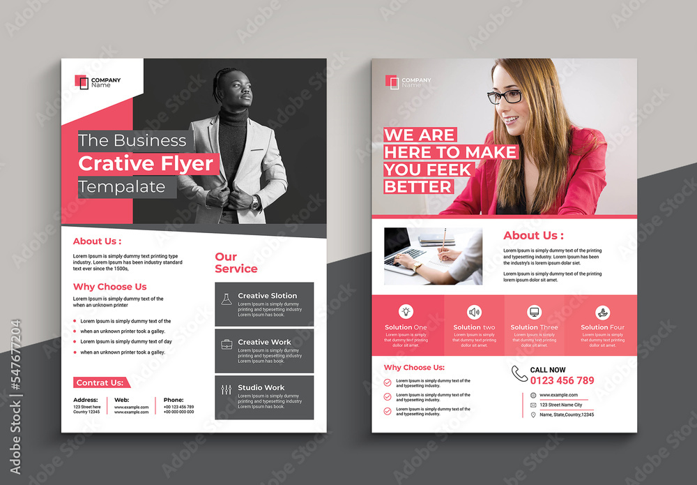 2Part Business Flyer Template Stock Template | Adobe Stock