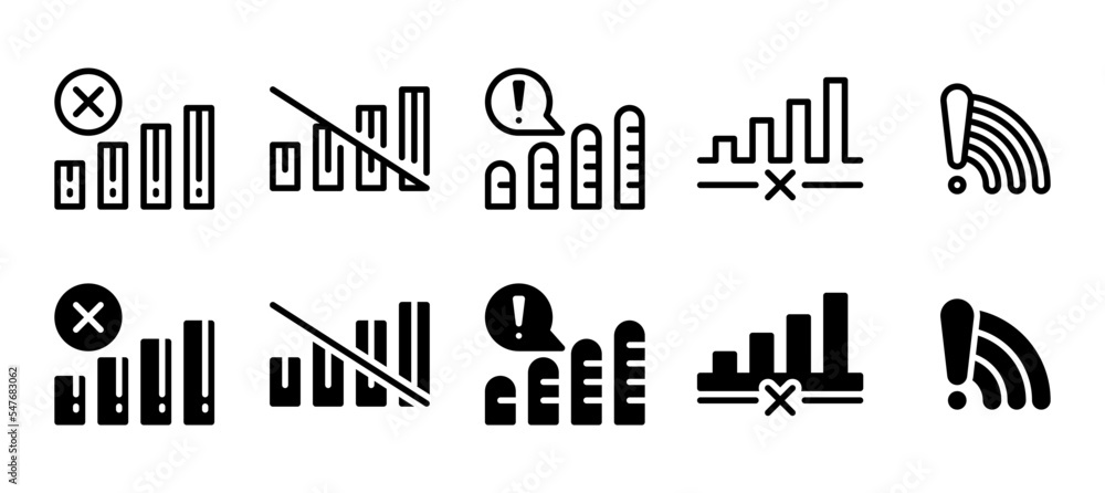 No connection icon set. Vector illustration for graphic design, logo ...