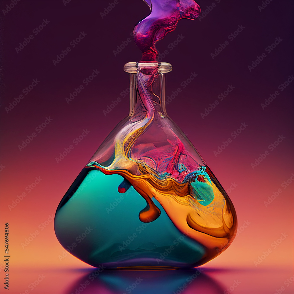 liquid diffusion in the flack Stock Illustration | Adobe Stock