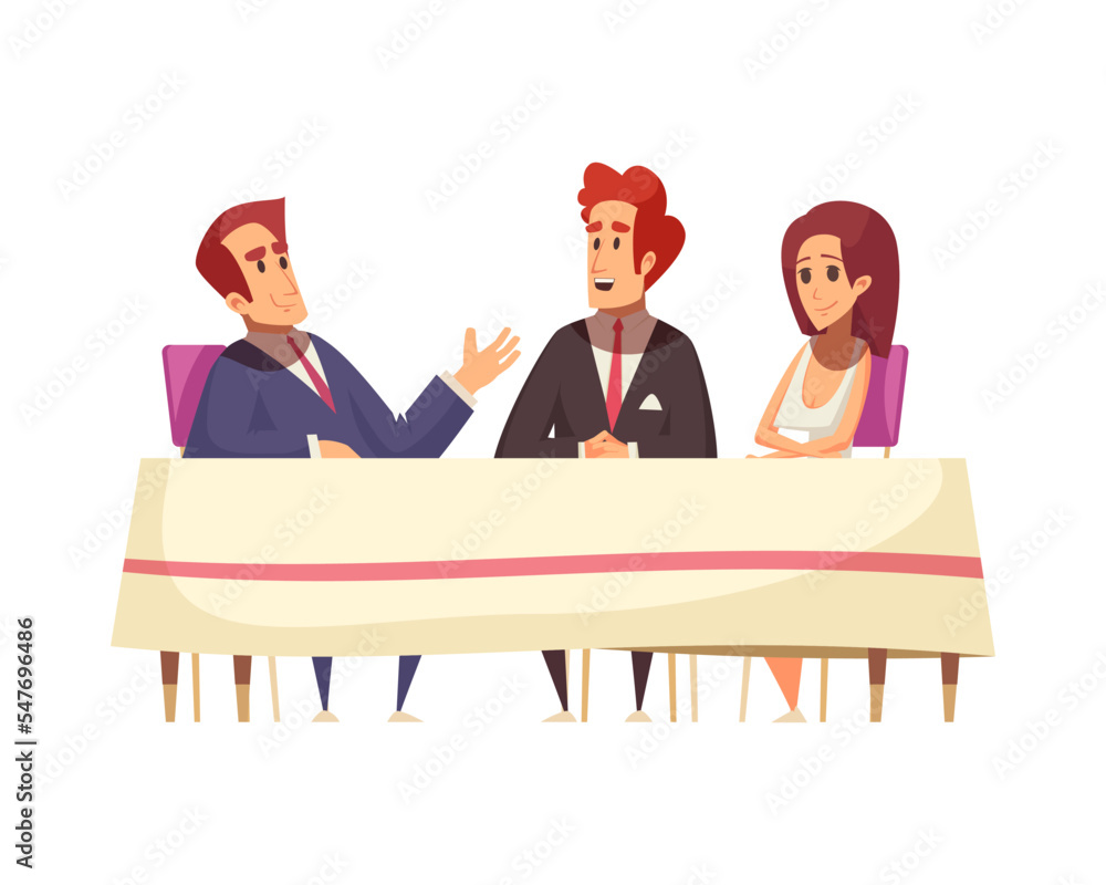 Banquet Cartoon Illustration Stock Vector | Adobe Stock