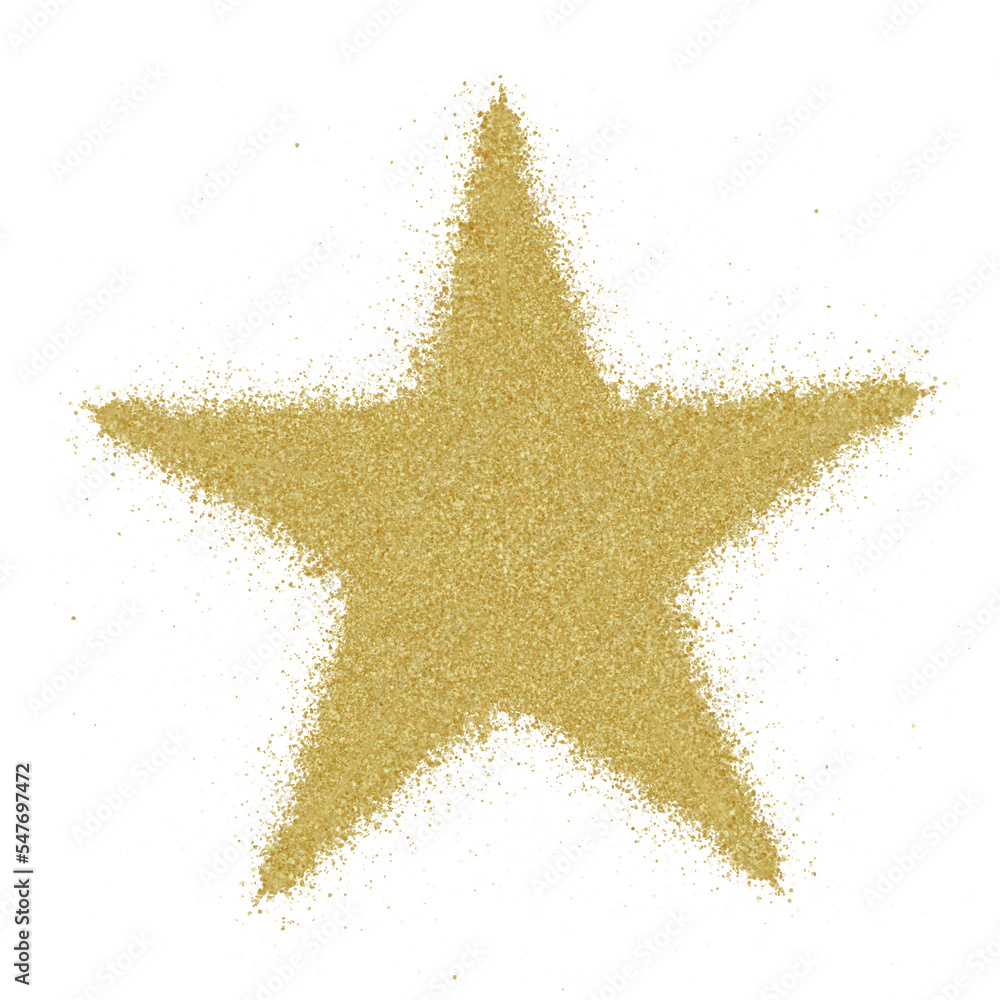 sparkling star shaped gold grain illustration, no background, good on ...