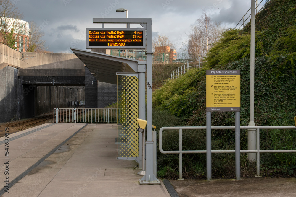 Tram Stop At The Etihad Stadium Tram Stop At Manchester England 8-12 ...