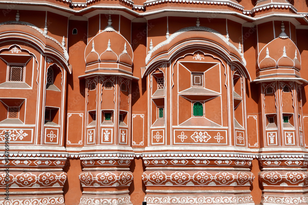 Hawa Mahal palace Jaipur, India. Facade of the palace of winds. Five ...