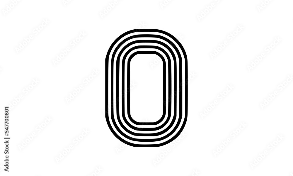 Vector Logo of Modern Alphabet Letter O, Parallel lines stylized ...