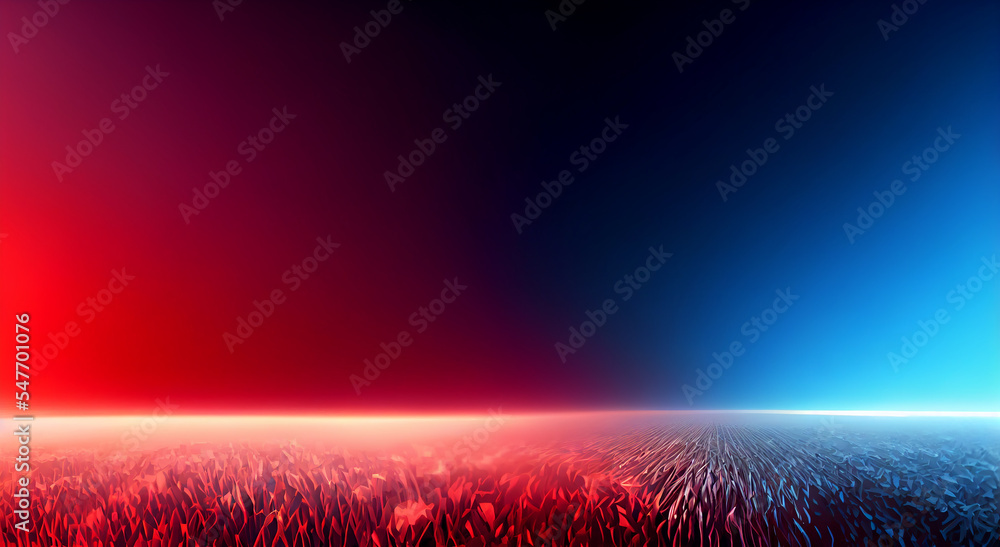 Abstract red and blue gradient geometric diagonal layer on black ...