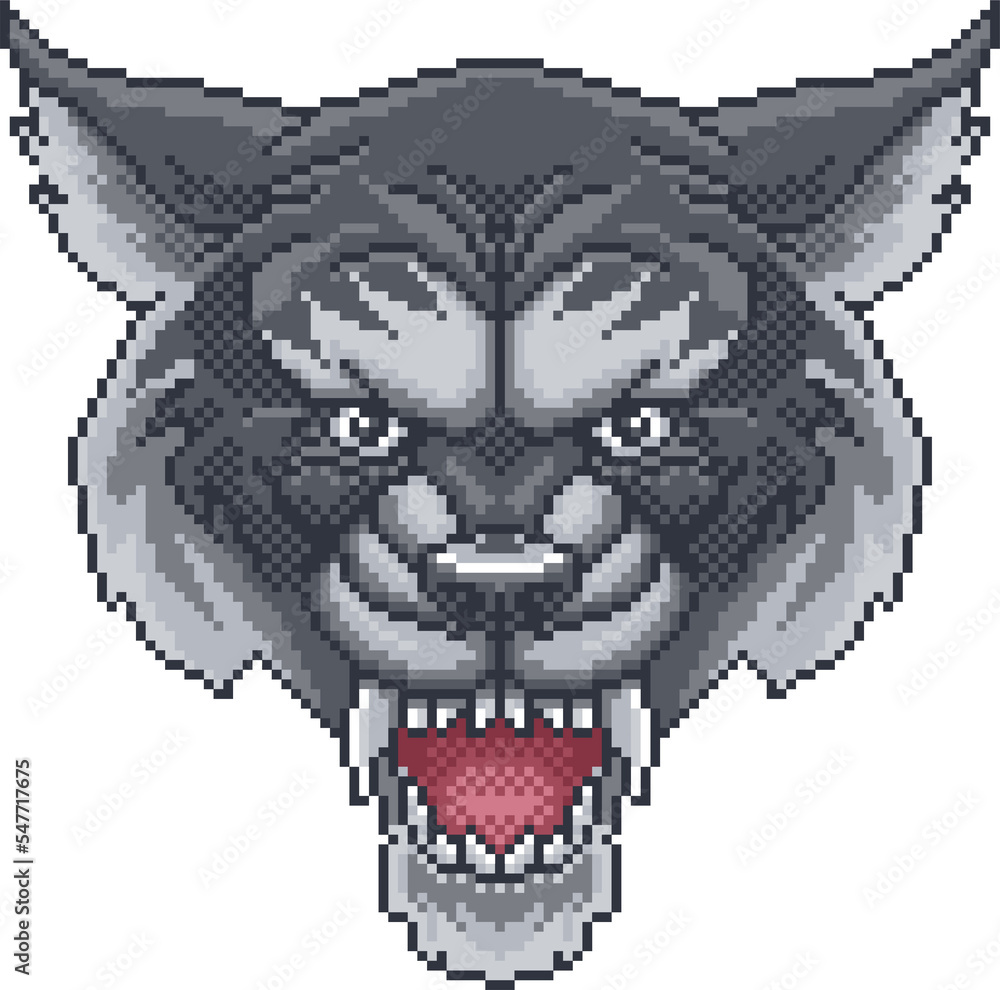 Wolf Pixel Art Arcade Game Cartoon Mascot Stock Illustration | Adobe Stock