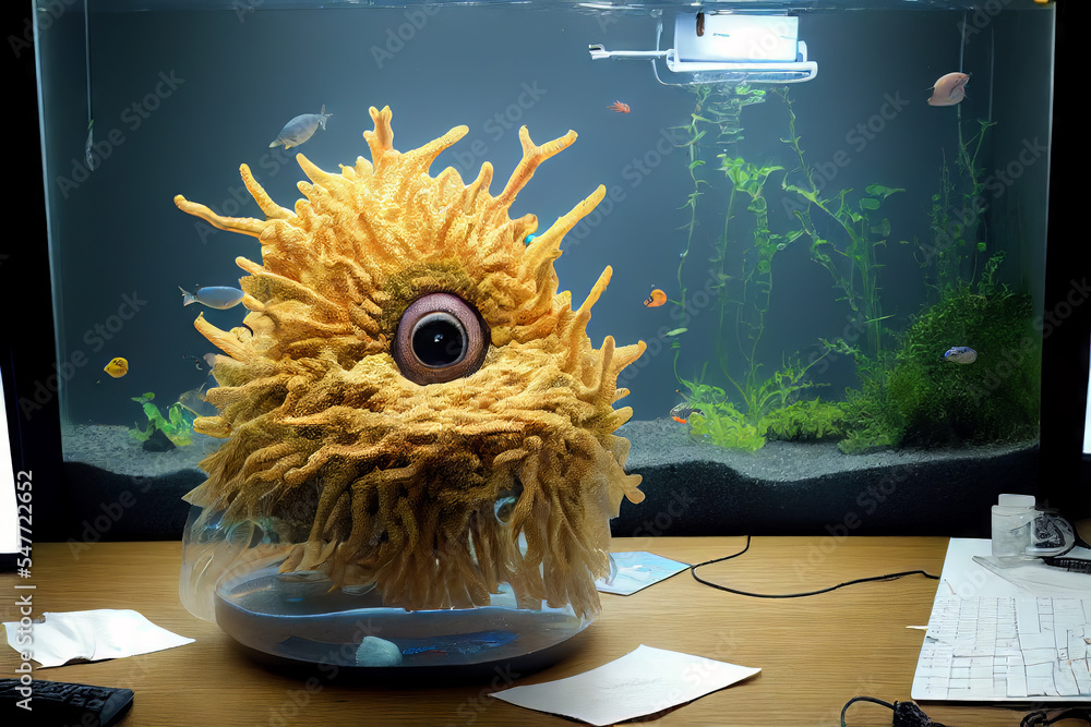 Weird ameba or virus like alien creature with a huge eye, super cute ...