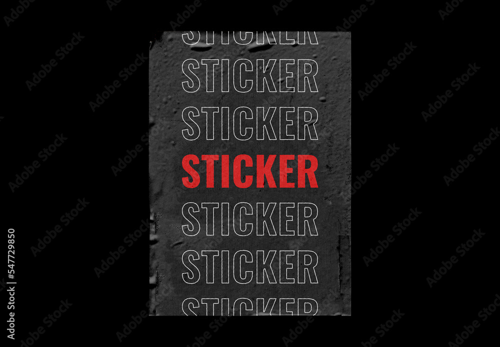 Rectangle Sticker Paper Texture Mockup Template Stock Template | Adobe ...
