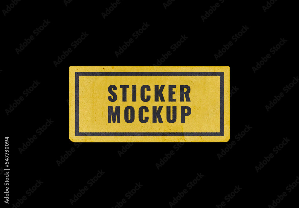 Rectangle Sticker Paper Texture Mockup Template Stock Template | Adobe ...