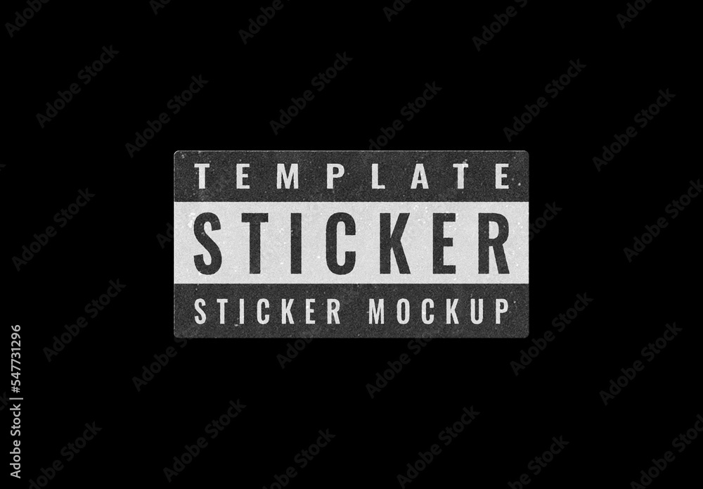Rectangle Sticker Paper Texture Mockup Template Stock Template | Adobe ...