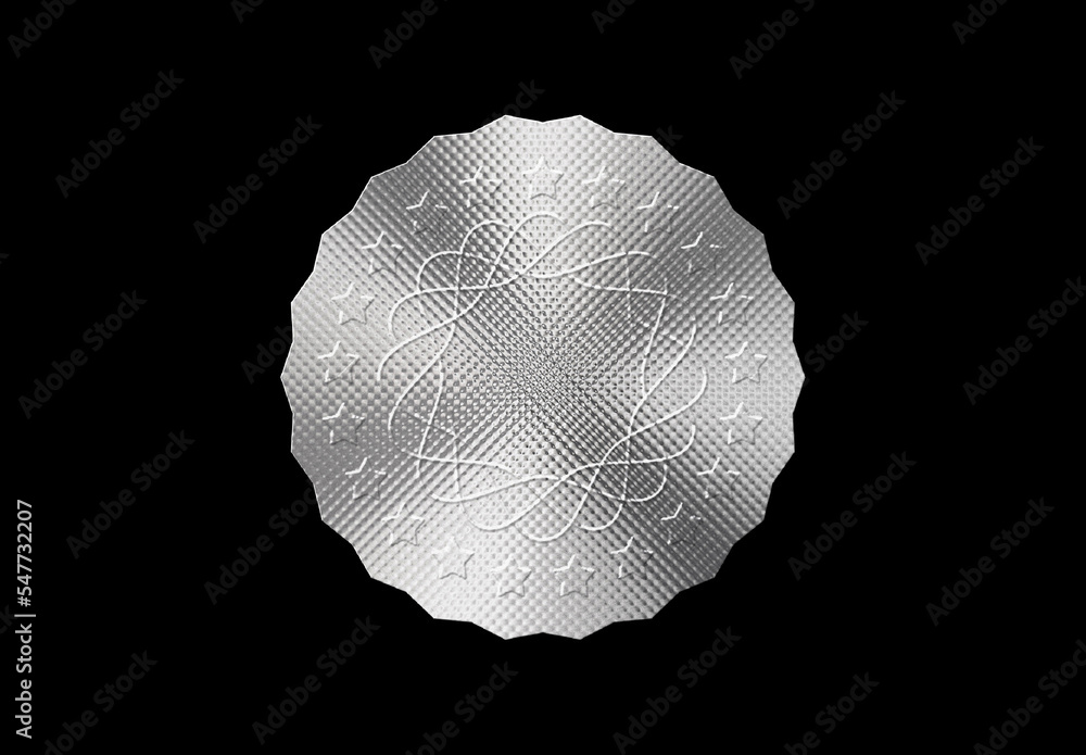Silver Round Sticker Paper Texture Mockup Template Stock Template ...
