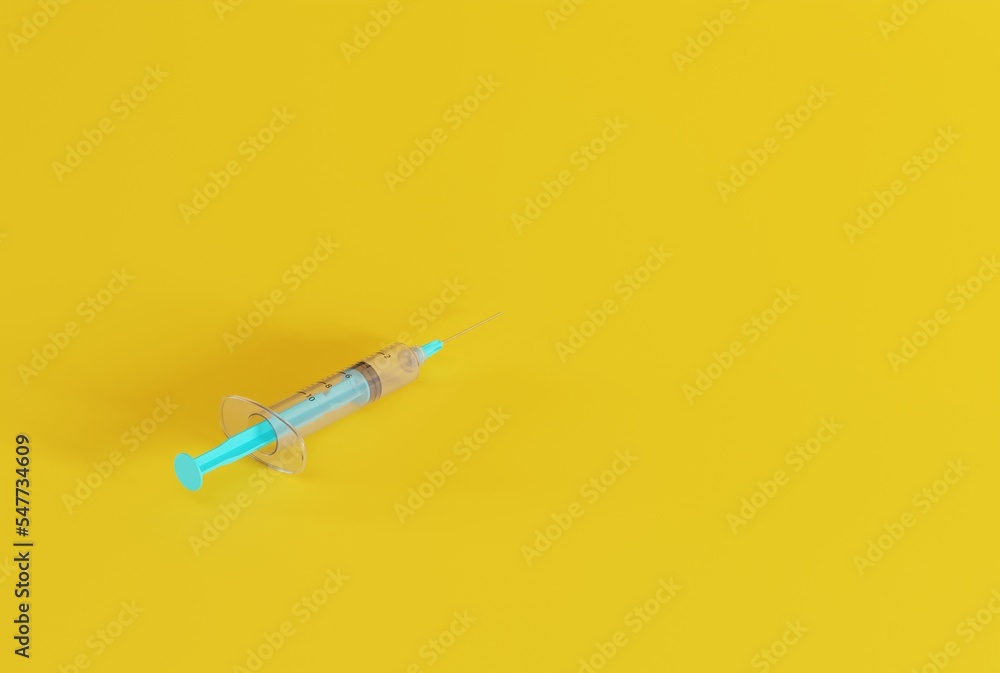 Syringe for making injections on a dark background. Concept of making ...