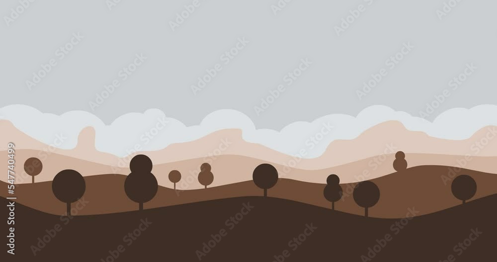 cute cartoon trees land background animation Stock Video | Adobe Stock
