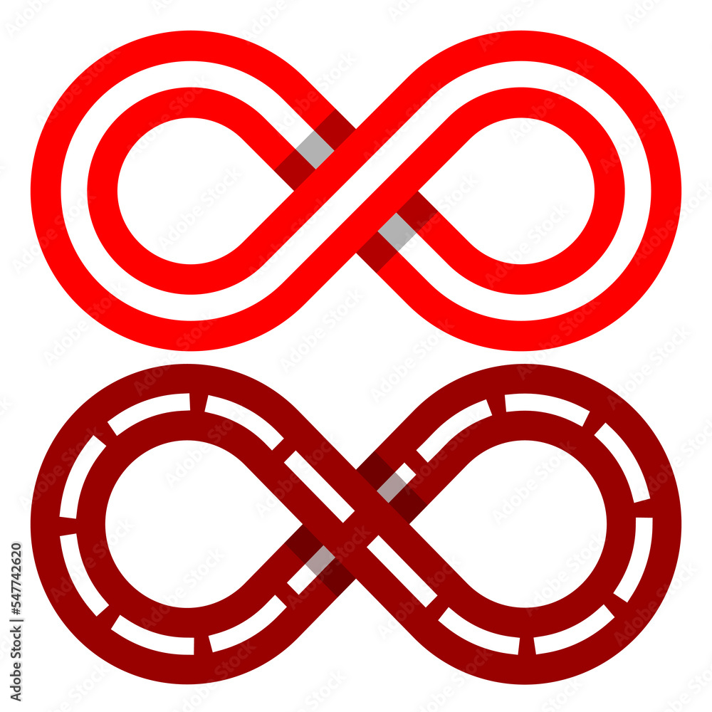 Simple Red Infinity vector illustration with white outline on it ...