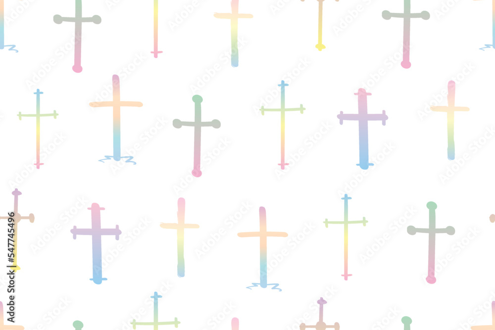 Christian cross sign. Christianity concept seamless pattern background ...