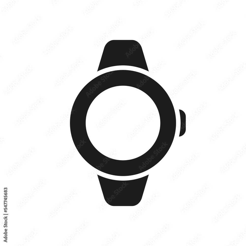Round Electronic Wearable Smartwatch with Screen Glyph Pictogram ...