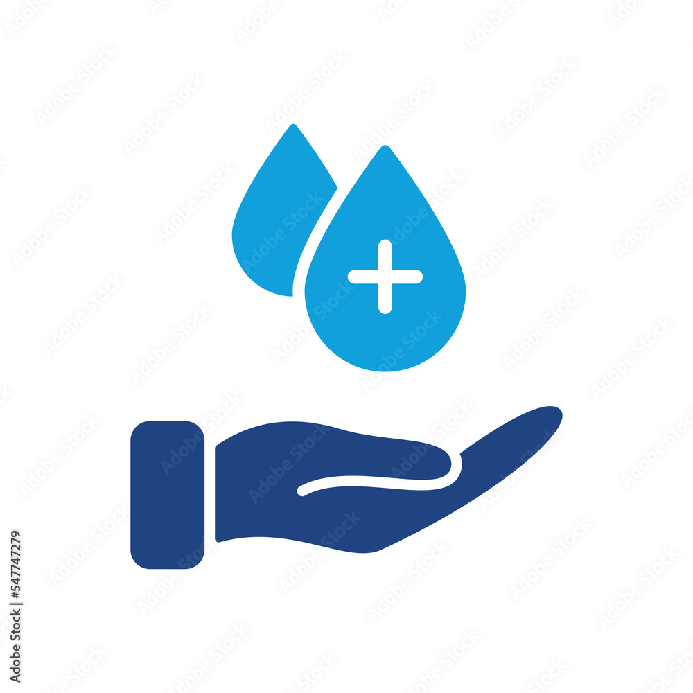 Human Hand with Sanitizer Liquid Drop. Hygiene Procedure Silhouette ...