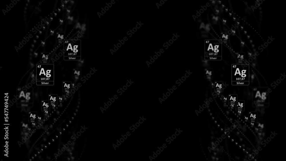 SILVER Molecule Symbol, AG, Chemistry Periodic Table, Animation ...