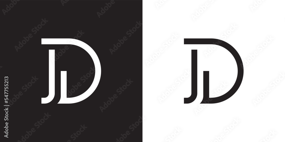 Minimal DJ logo. Icon of a JD letter on a luxury background. Logo idea ...