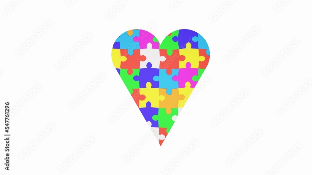 The symbol of autism is a multi-colored puzzle in the form of a heart ...