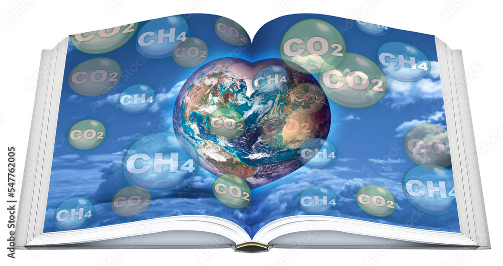 CO2 Carbon Dioxide and CH4 gas methane emissions, the two main causes ...
