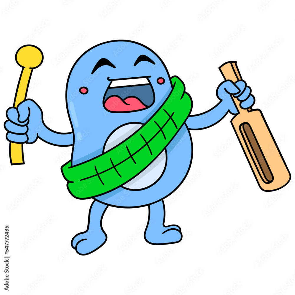 Vector design of a cute creature doing night patrols, carrying ...