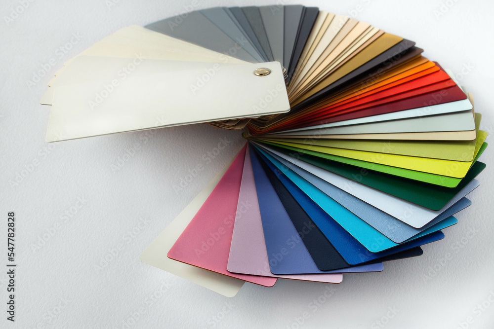 Color guide displaying a range of hues for use in interior design and ...